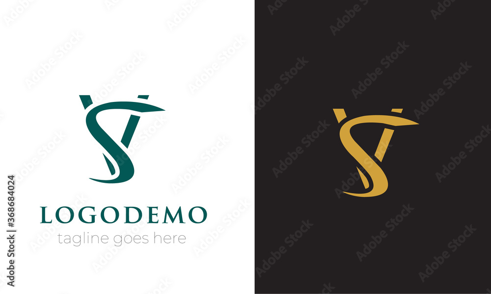 Initial letter V & S logo template vector.Modern abstract V & S Logo ...