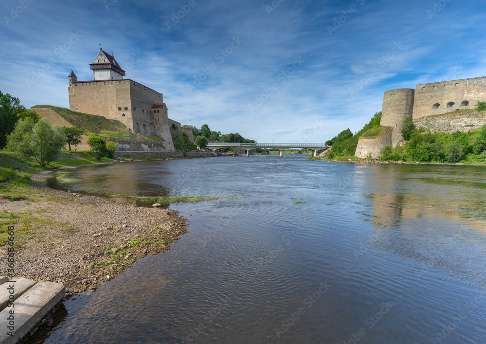 Narva, on the Narva river, at the eastern extreme point of Estonia, at ...