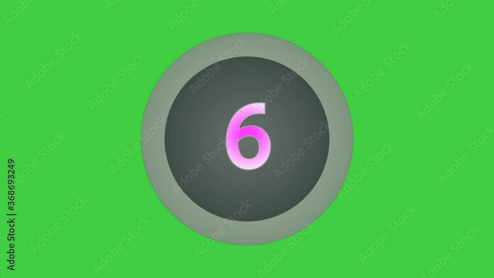 countdown animation number 10 to 1 in gradient blue color ball on green ...