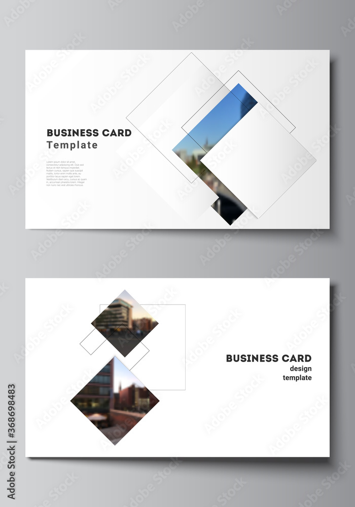 Vector layout of two creative business cards design templates ...