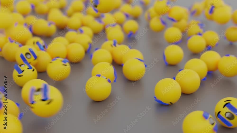 Funny bawling emoji crying balls simulated in 3D CGI with subsurface ...