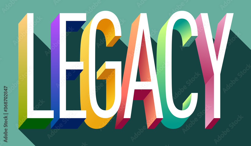 Colorful illustration of Legacy word Stock Vector | Adobe Stock