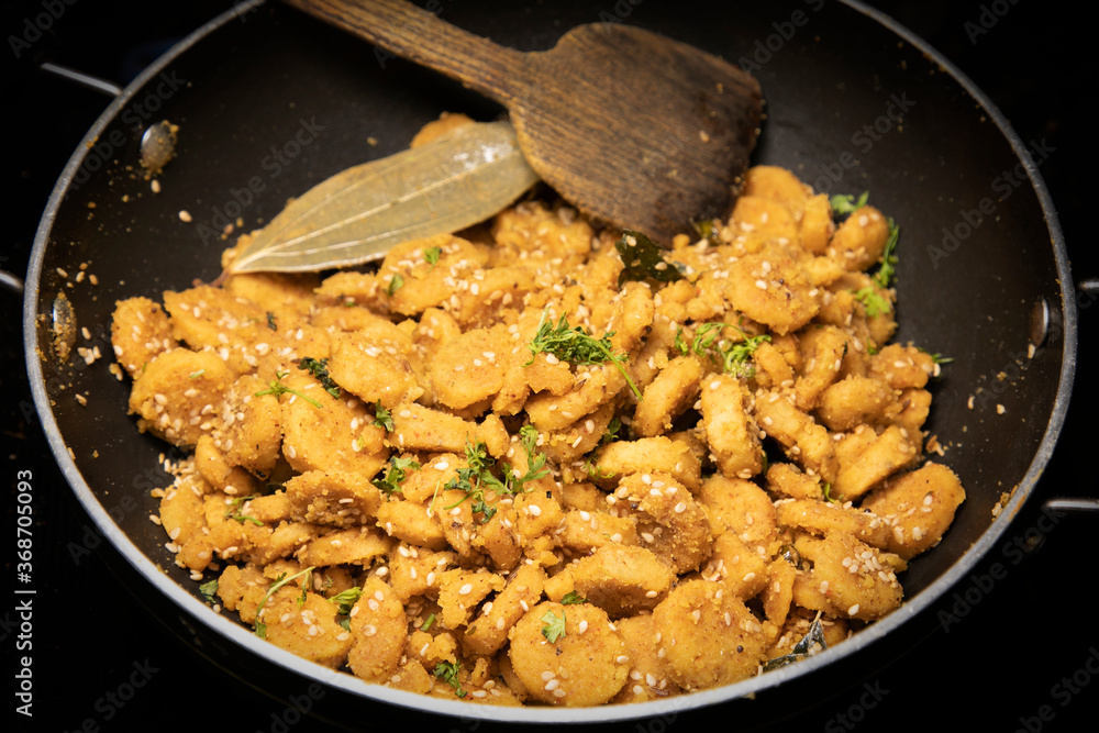 Gattey ki sabji Indian Delicious Cuisine of Rajasthan made with Roasted ...