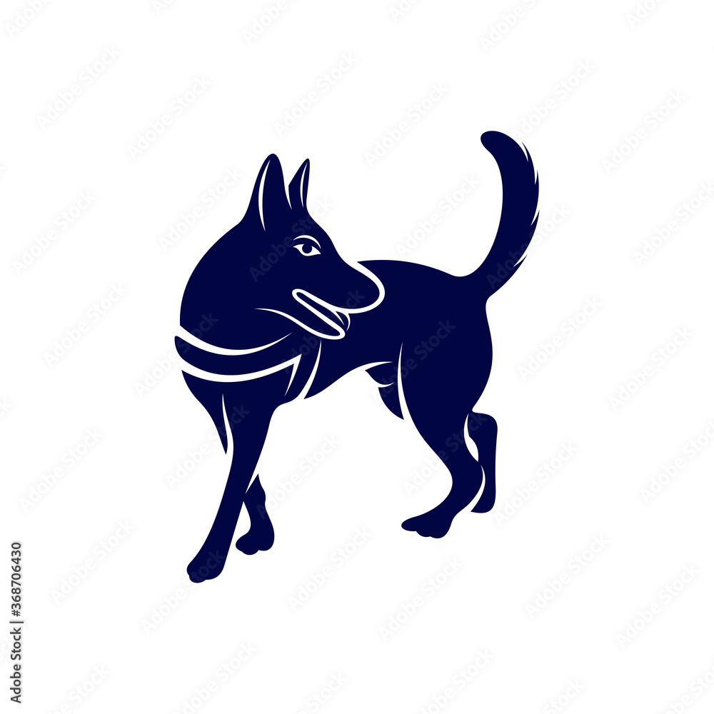 Sniffer Dog Logo Design Vector. Silhouette of Sniffer Dog. Vector ...