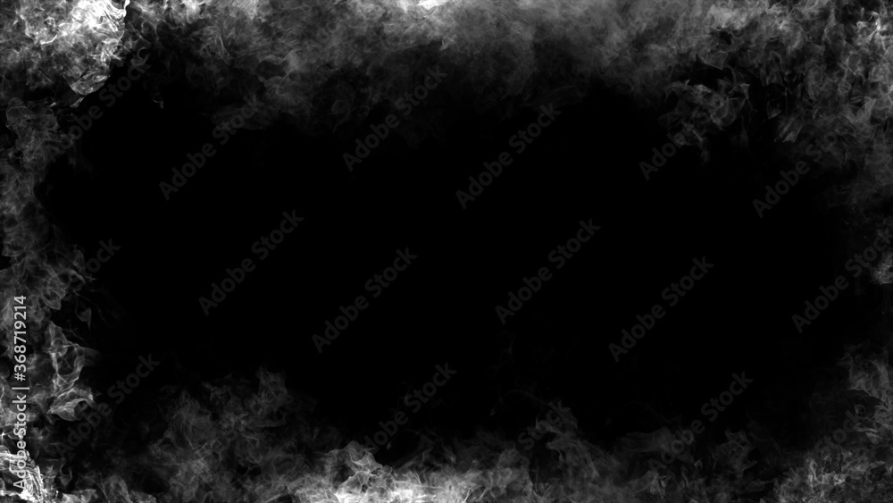 Frame of real white fire flames burn motion smoke . Border isolated ...