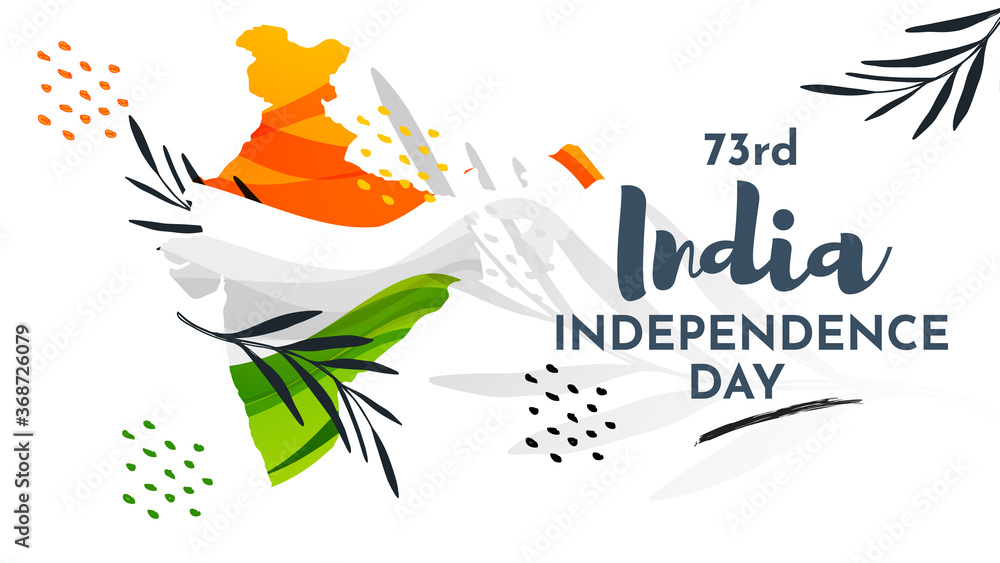 india independence day 15th august map flag tricolor poster Stock ...