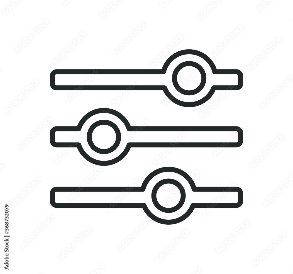 Adjustment icon symbol. Adjusting settings logo sign. Vector ...