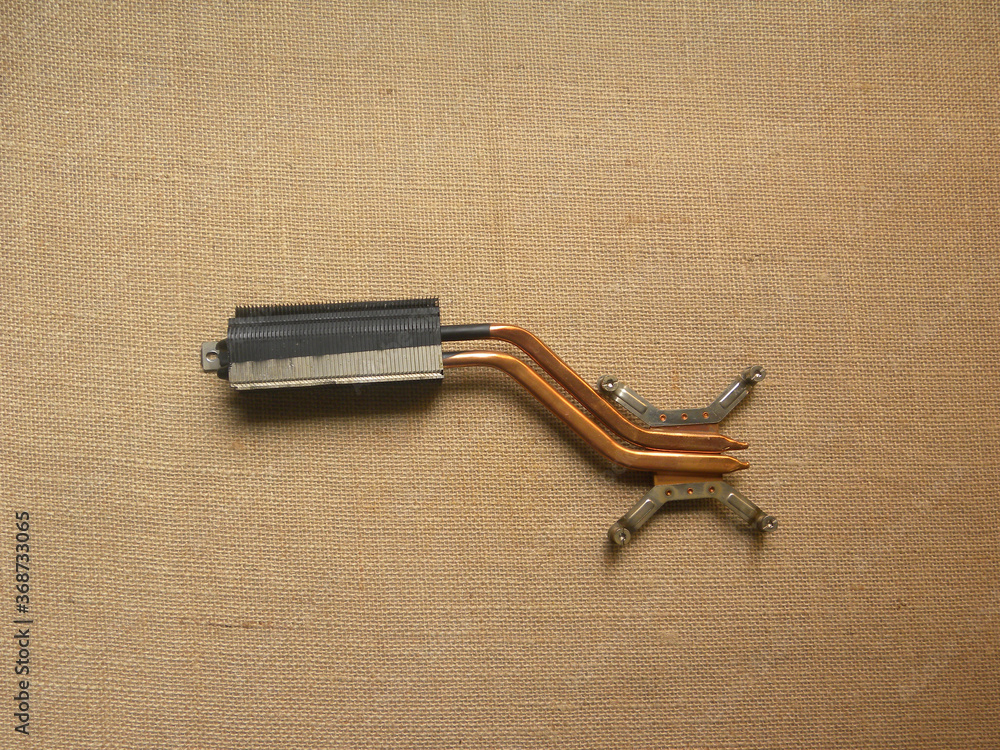 Heat pipe and radiator system for cooling of computer processor Stock ...