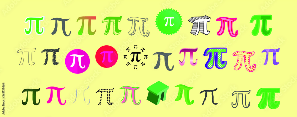 set of pi symbol with various models. vector illustration Stock Vector ...