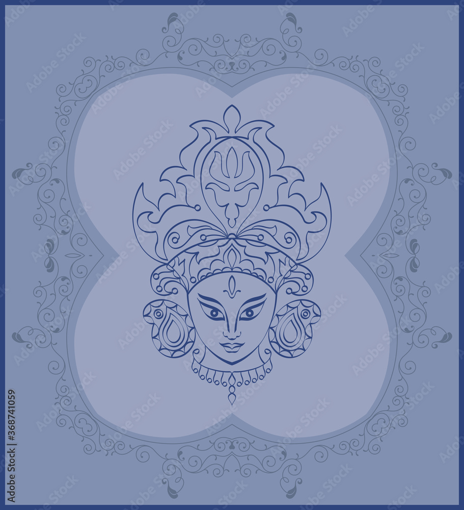 Durga Goddess Of Power, Divine Mother Of The Universe Design Stock ...