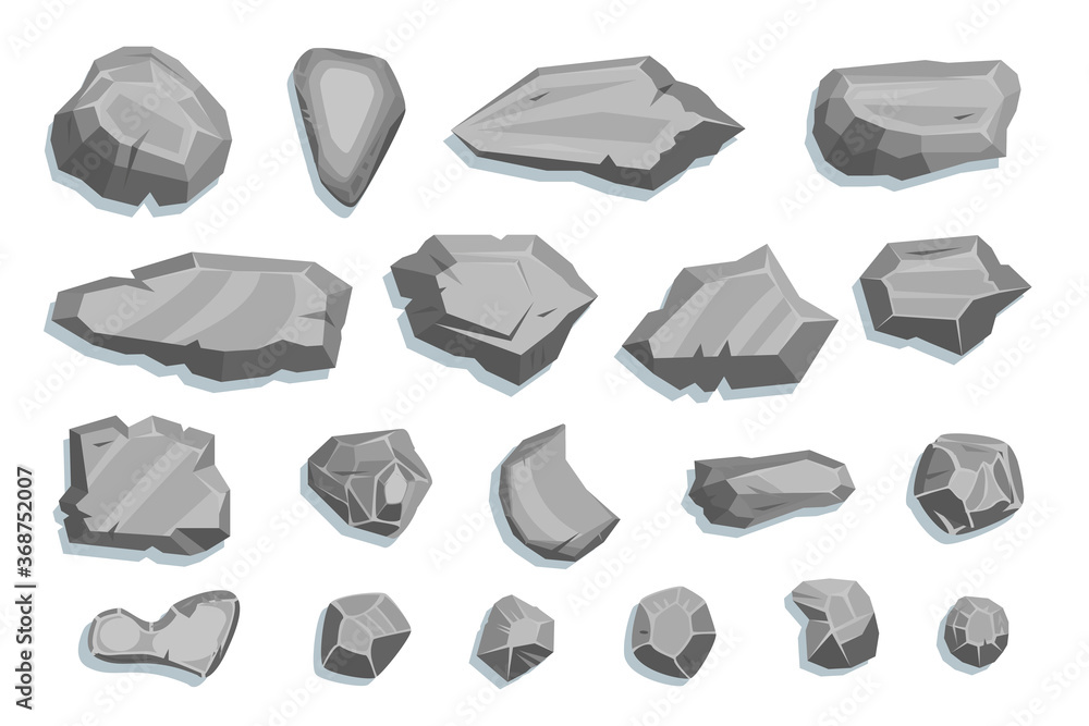 Vector set. Stones. Top view. Collection for landscape design, plan ...