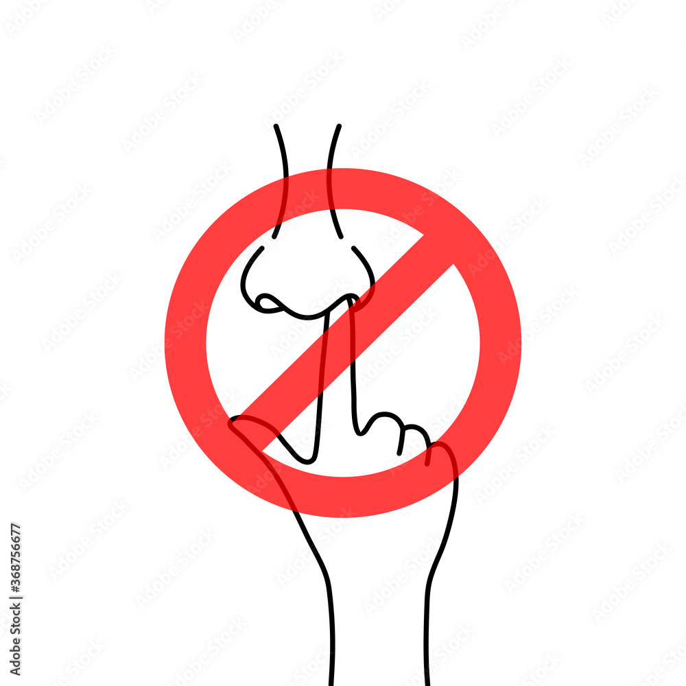simple prohibition of picking your nose Stock Vector | Adobe Stock