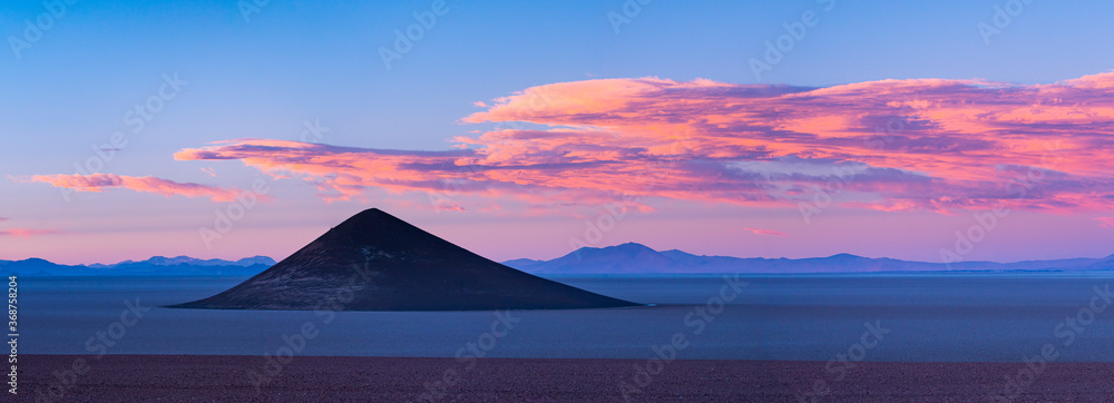 Cone of Arita, in the desert landscape of the Salar de Arizaro, La Puna ...