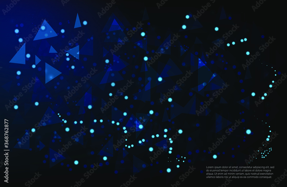 3d Abstract Mesh Background With Circles And Particles On A Dark