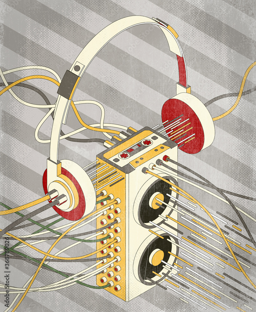 Pop style music poster with amplifier Stock Illustration | Adobe Stock