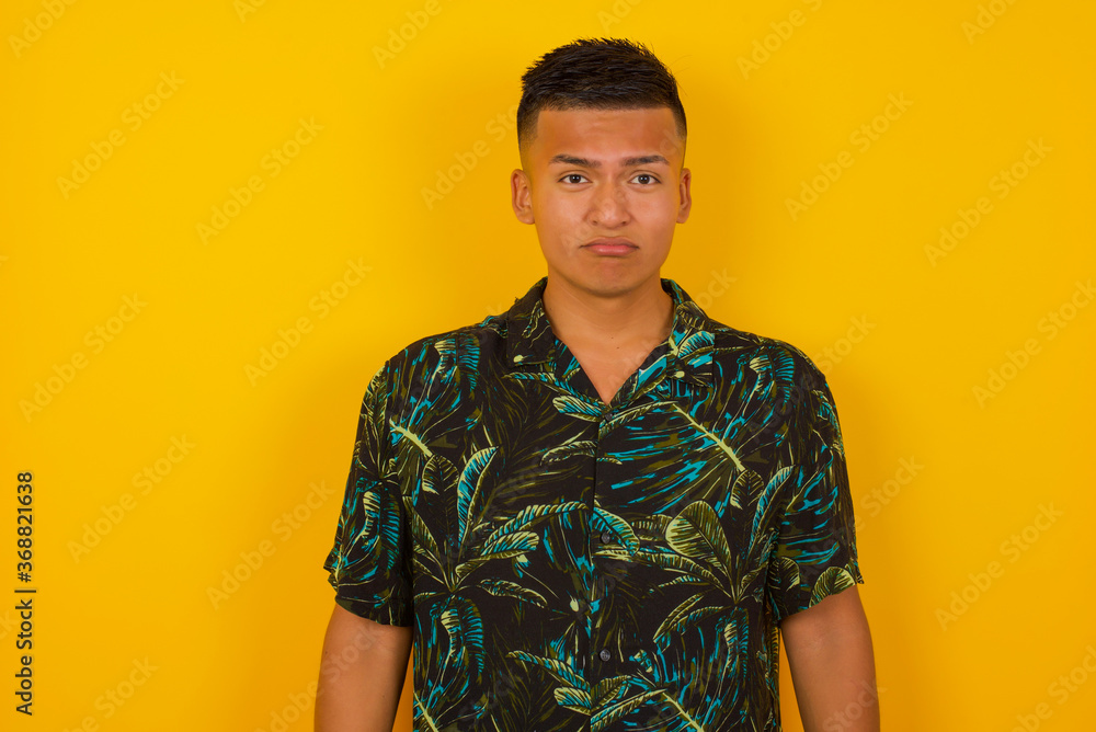 Beautiful face of sad man crying desperate and depressed with tears on ...