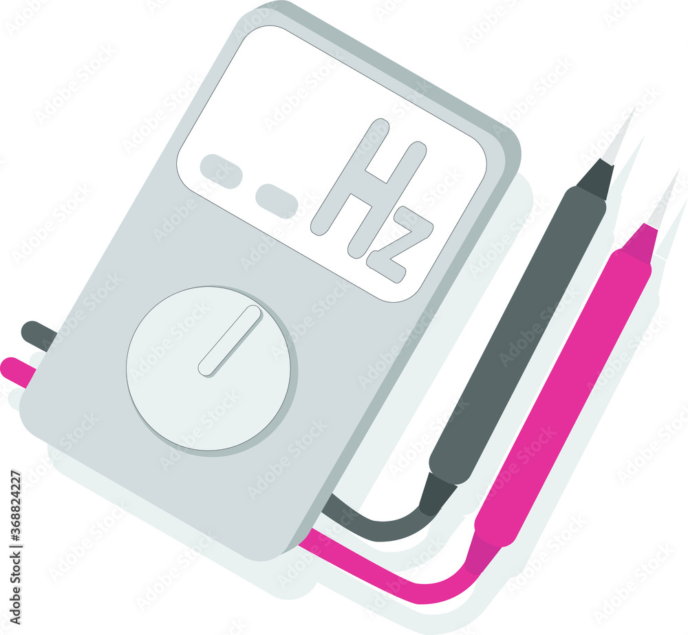 An avometer device. digital multimeter in the white background ...