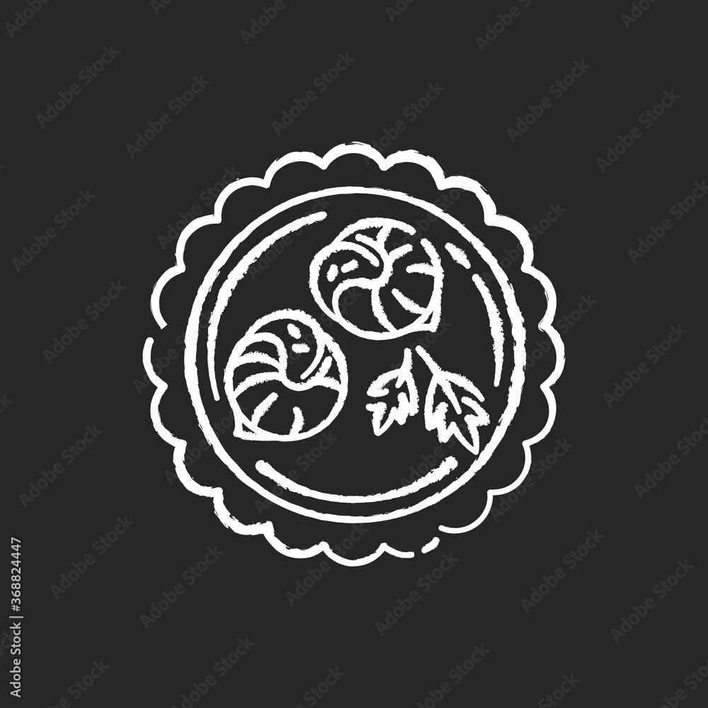 Escargot de bourgogne chalk white icon on black background. French ...