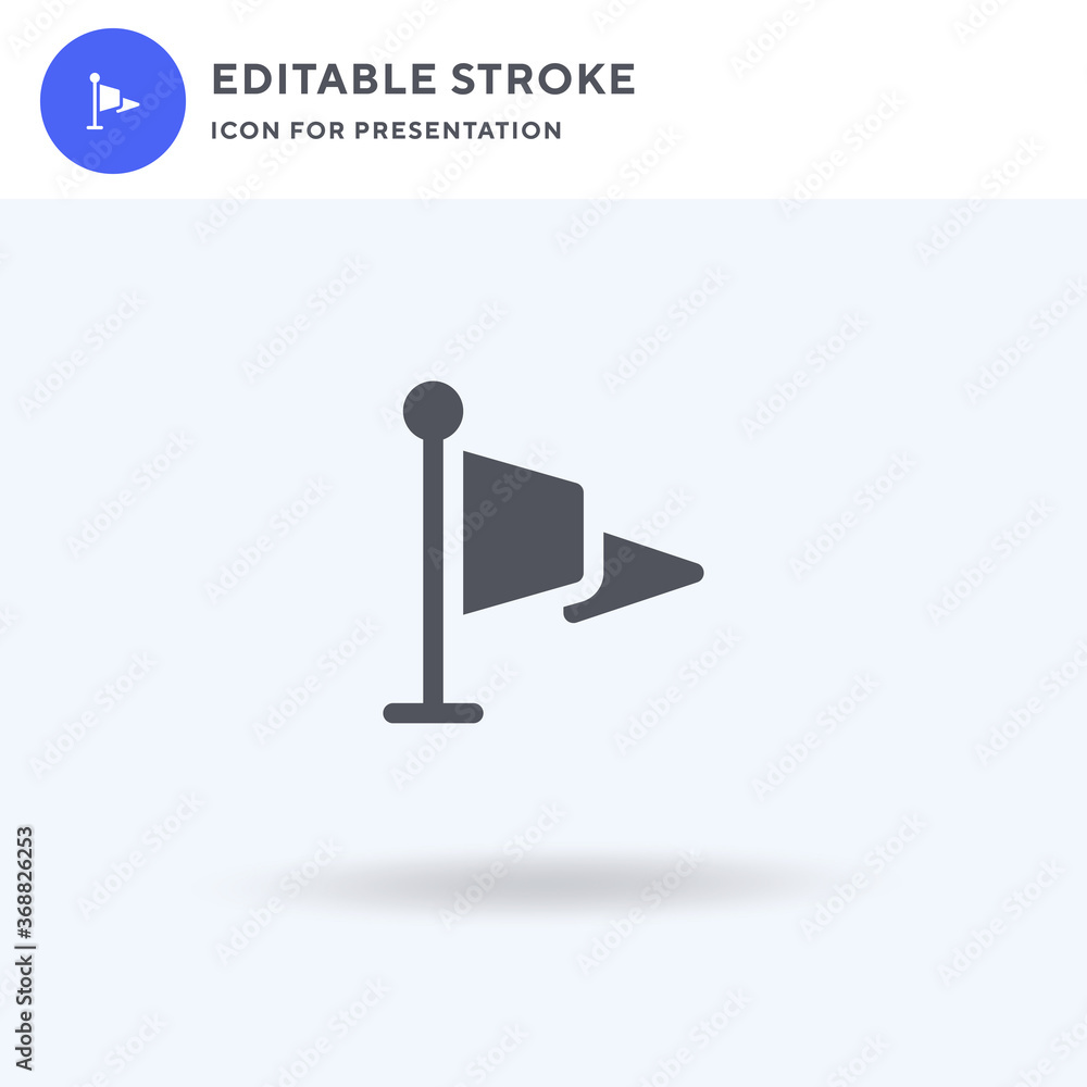 Red Flag icon vector, filled flat sign, solid pictogram isolated on ...