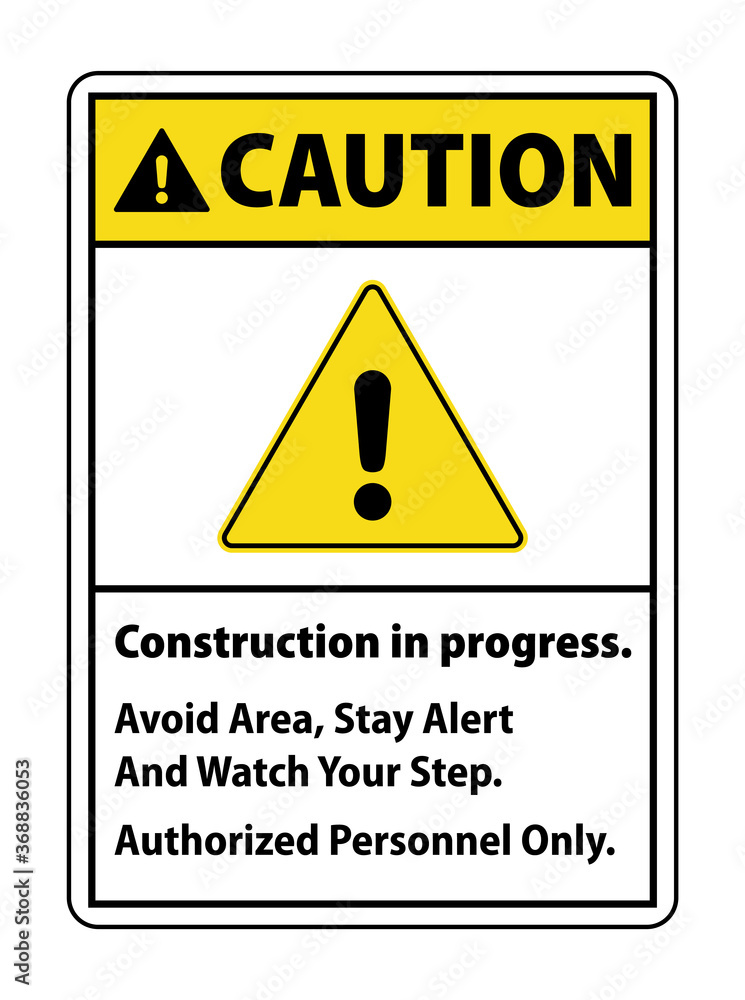 Vetor de caution construction in progress sign and symbol. construction ...
