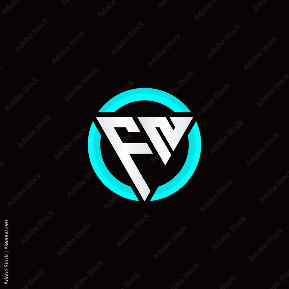 F N initial logo modern triangle with circle Stock Vector | Adobe Stock
