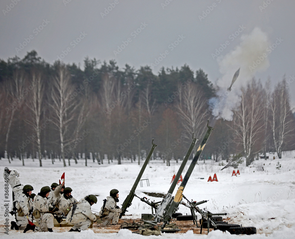 2B23 or "Nona-M1" - Russian towed mortar. 120-mm towed breech-loading ...