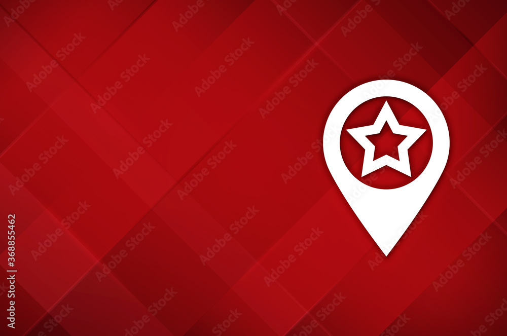 Map pointer star icon modern layout design abstract red background ...