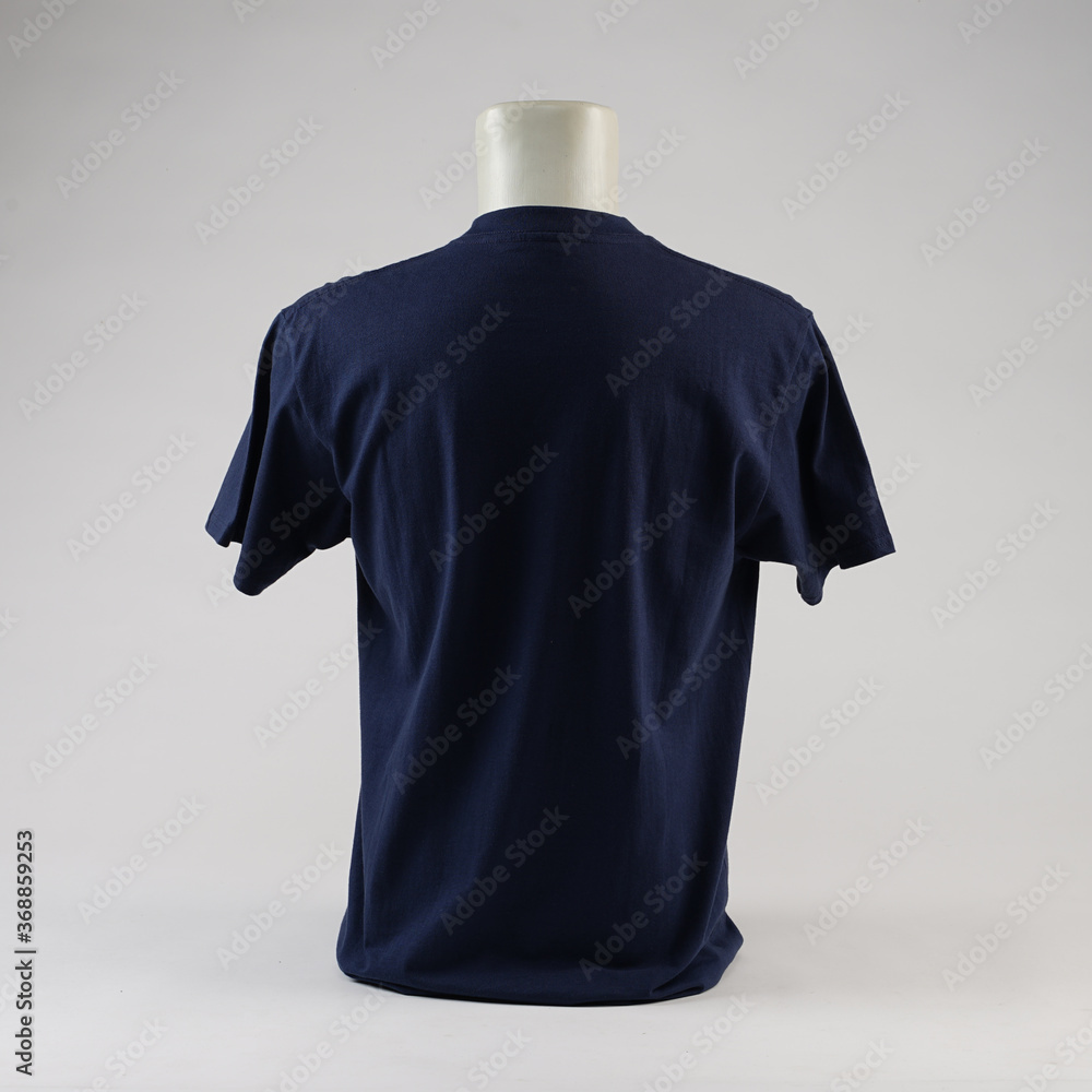Men's blue blank t shirt template,from two sides, natural shape on ...