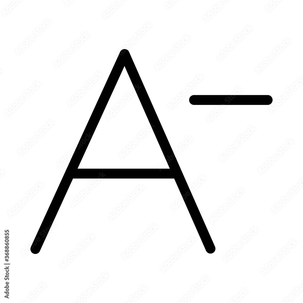 Decrease font size icon in line design style. Stock Illustration ...