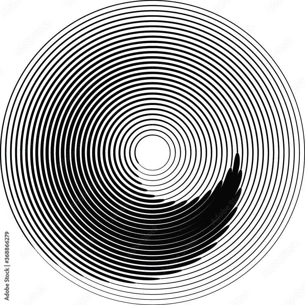 Lines in Circle Form . Spiral Vector Illustration .Technology round ...