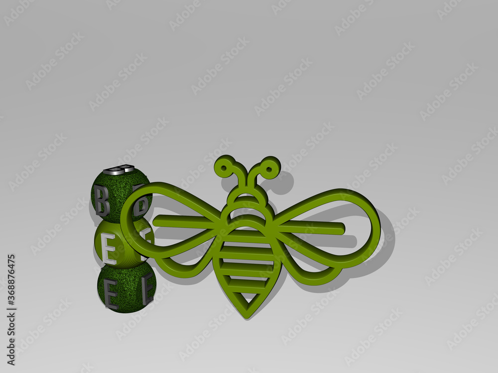 3D illustration of bee graphics and text around the icon made by ...