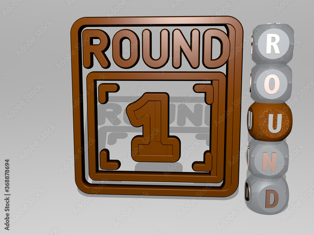 3D graphical image of round vertically along with text built around the ...