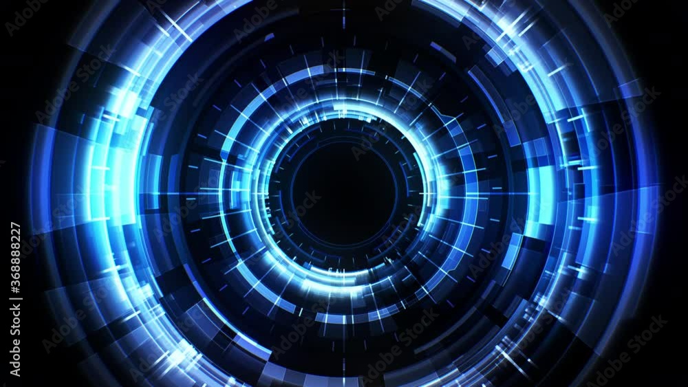 Abstract technology background with round interface element. HUD intro ...