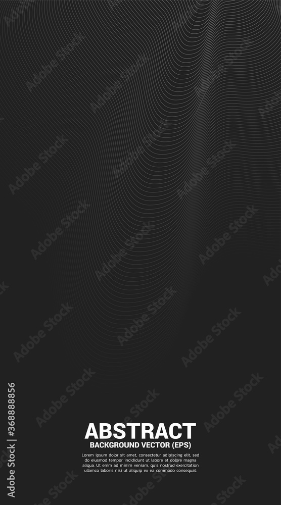 Digital Contour curve dot and line ripple and wave with wireframe ...