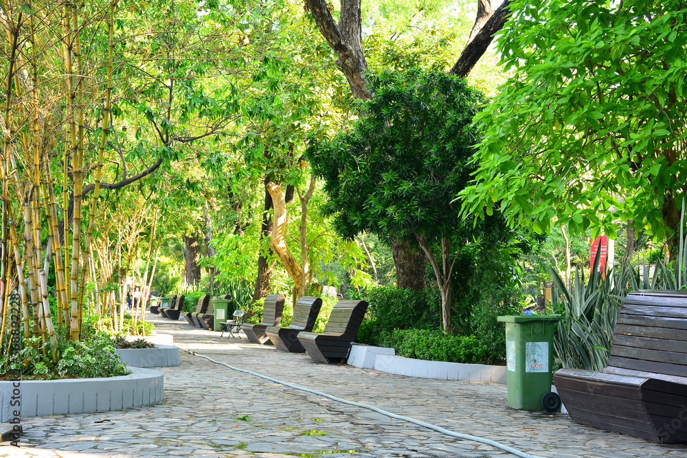 Path way at Dusit Zoo in Khao Din Park, Bangkok, Thailand Stock Photo ...