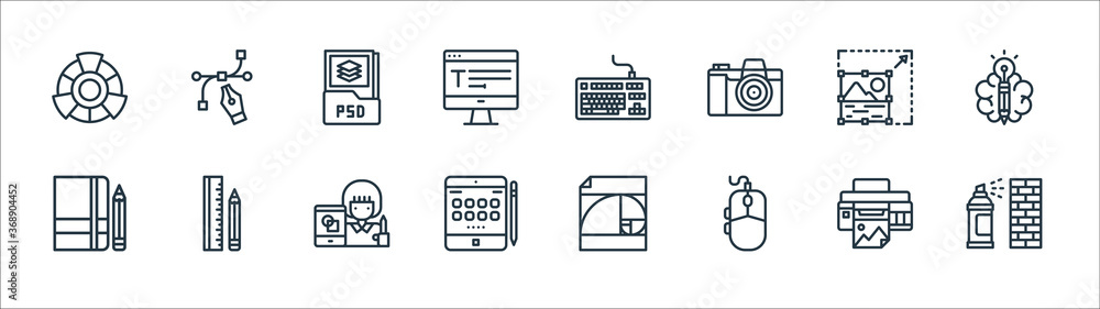 graphic design line icons. linear set. quality vector line set such as ...