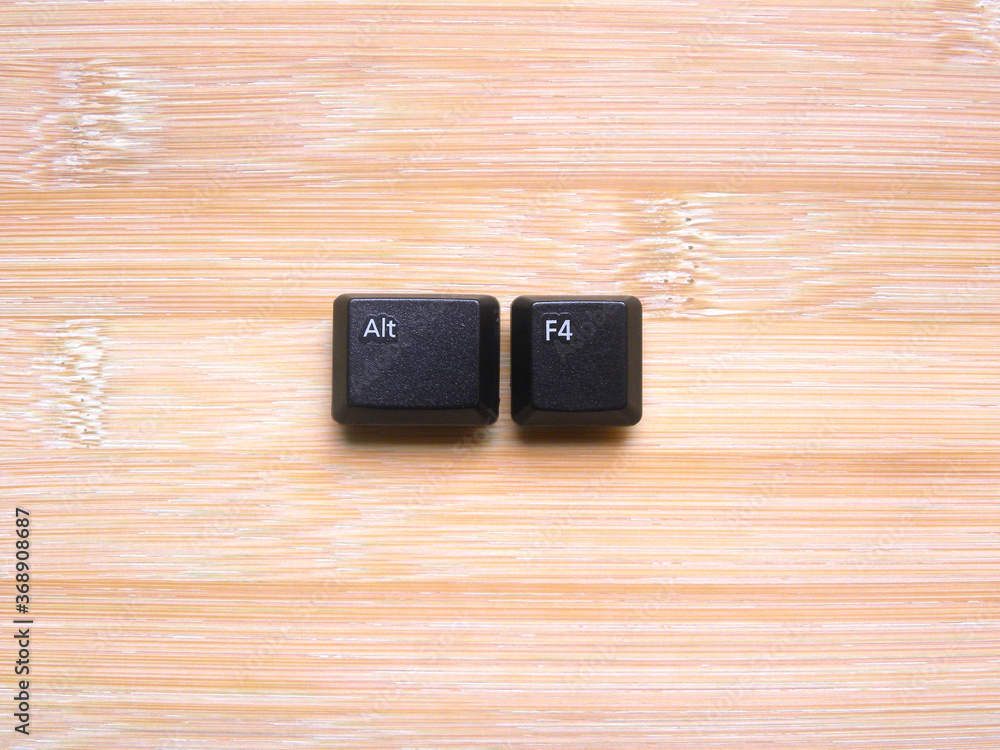 Black color Alt F4 keys of computer keyboard Stock Photo | Adobe Stock