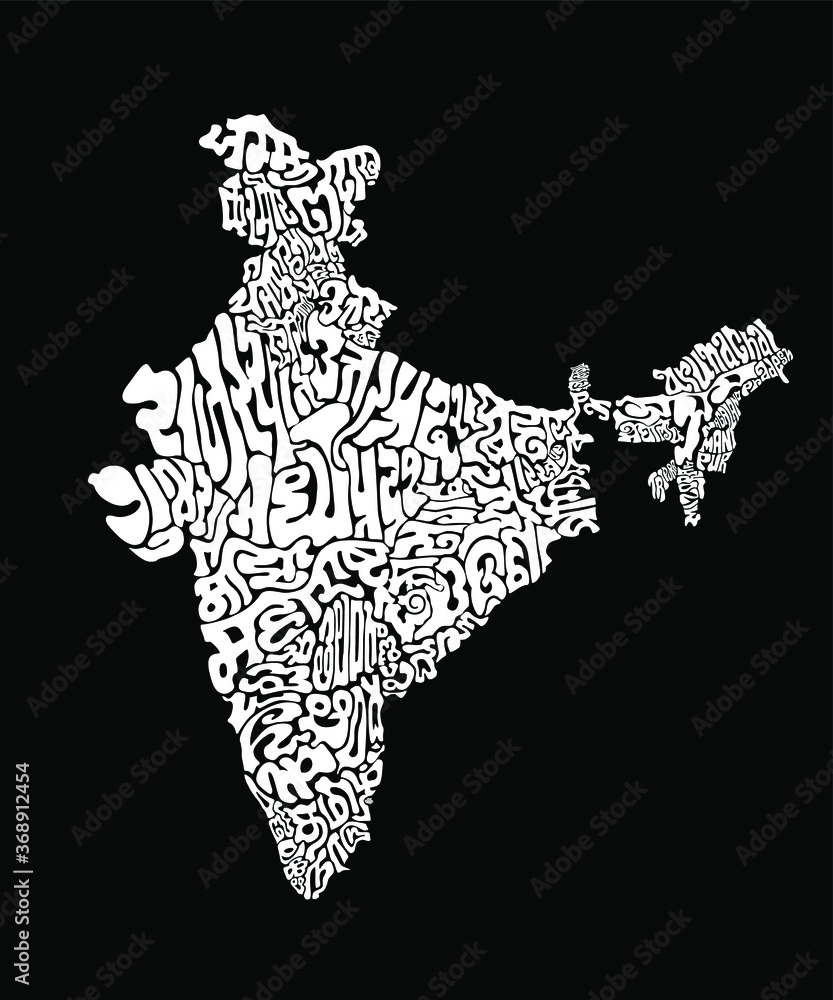 India map typography illustration Stock Vector | Adobe Stock