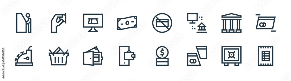 payment line icons. linear set. quality vector line set such as invoice ...