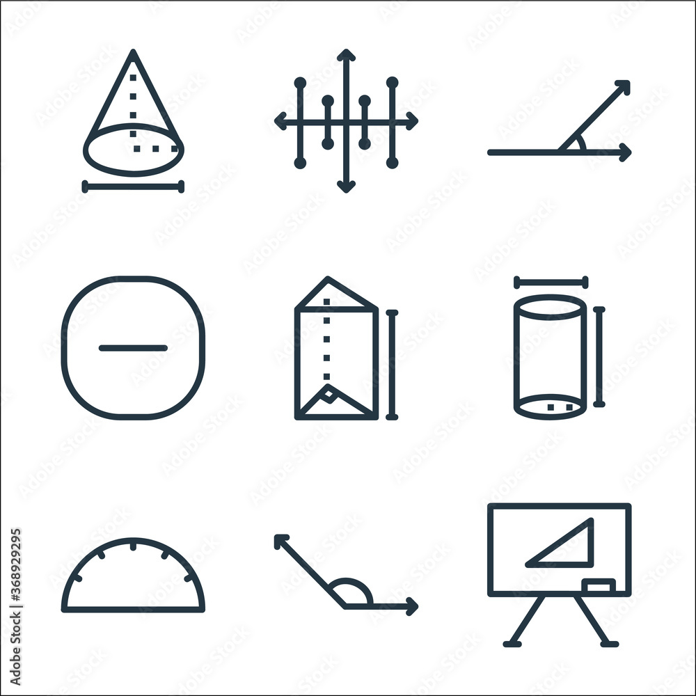 mathematics line icons. linear set. quality vector line set such as ...