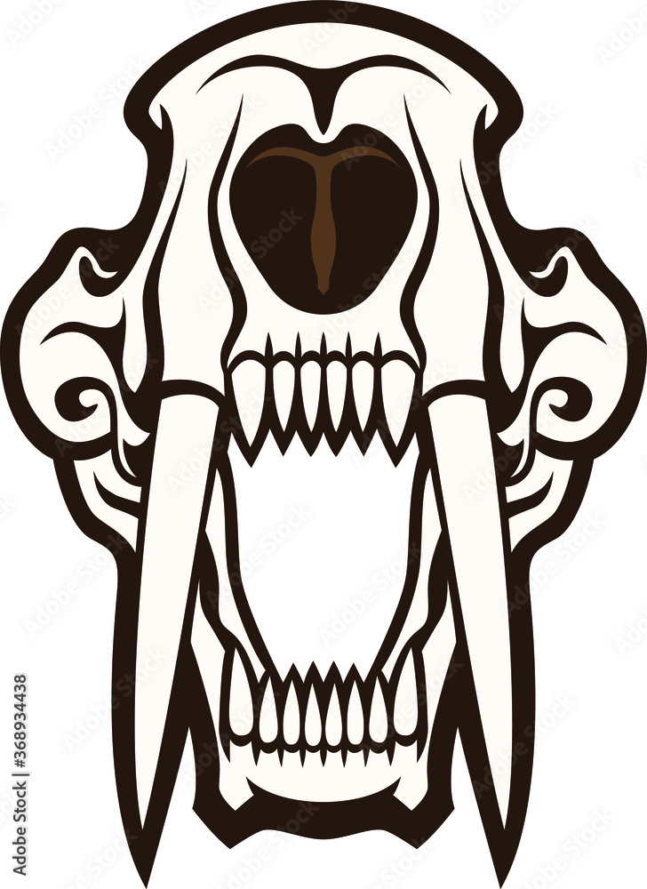 Sabertooth Skull Vector Stock Vector | Adobe Stock