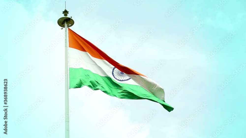 INDIA FLAG FLYING HIGH WITH PRIDE, india flag fluttering slow motion ...