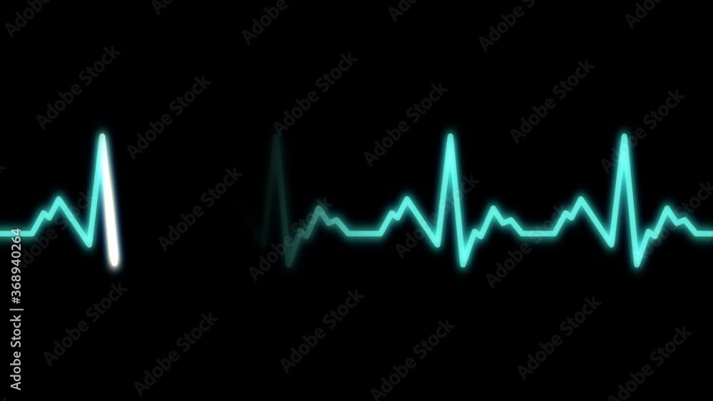 Heartbeat monitor EKG line monitor shows heartthrob, Seamlessly loop ...