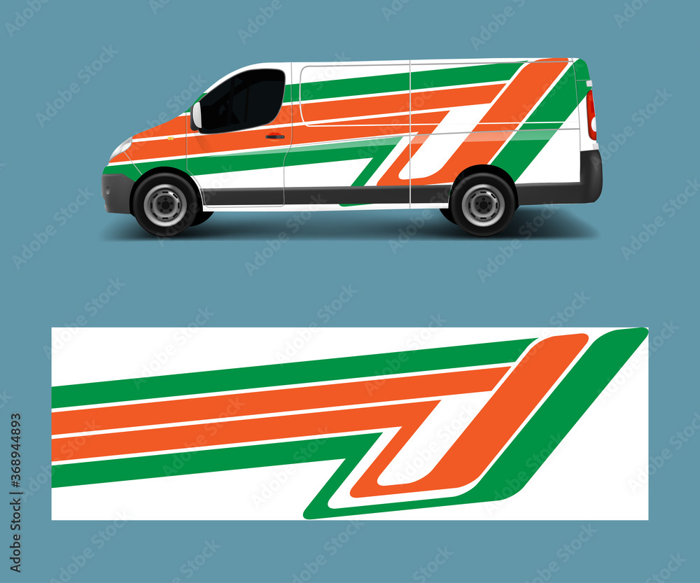 modern simple design for van graphics vinyl wrap template vector Stock ...