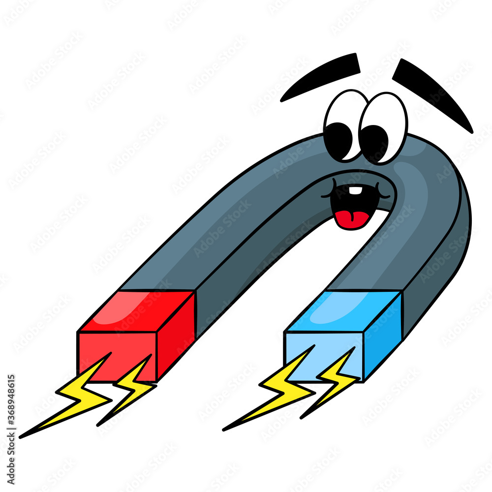 magnet cartoon mascot Stock Vector | Adobe Stock