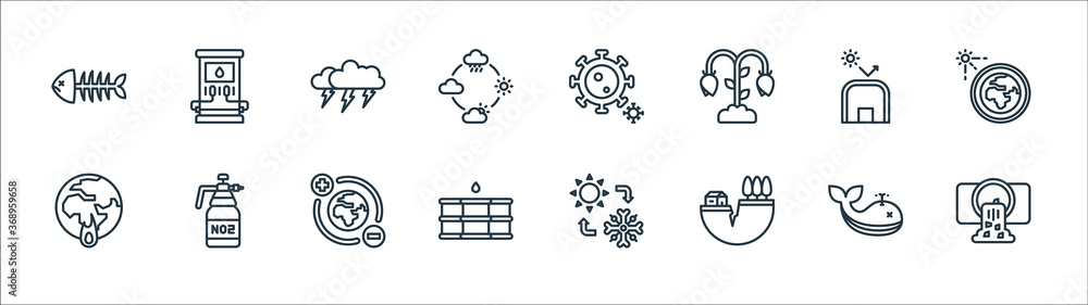 climate change line icons. linear set. quality vector line set such as ...