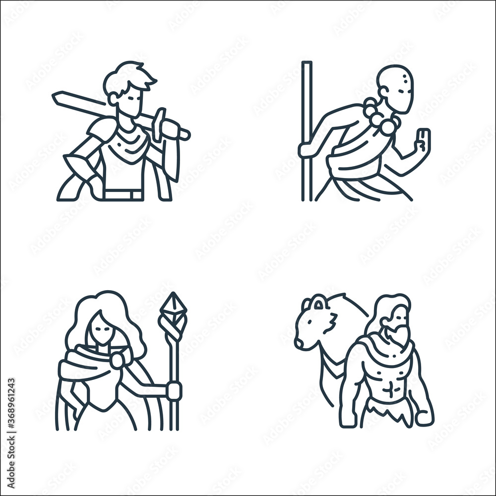 roleplaying avatars line icons. linear set. quality vector line set ...