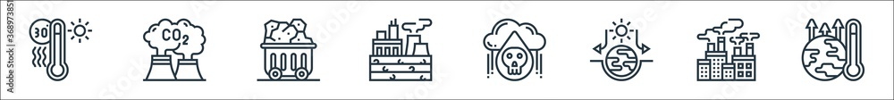 climate change line icons. linear set. quality vector line set such as ...