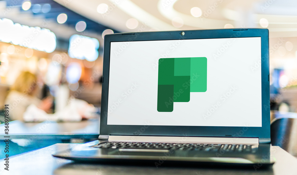 Laptop Computer Displaying Logo Of Microsoft Planner Stock Photo Laptop Computer Displaying Logo Of Microsoft Planner Stock Photo