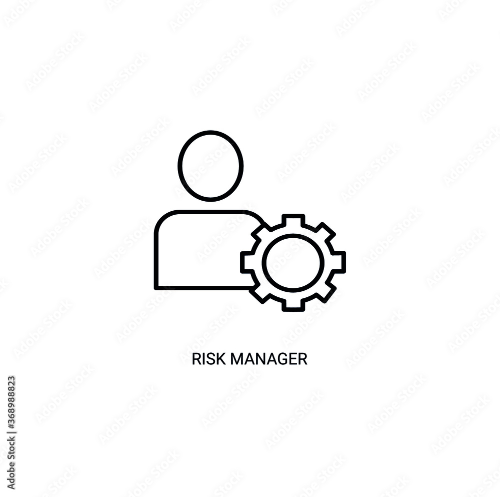 Risk manager simple thin line icon vector illustration Stock Vector ...
